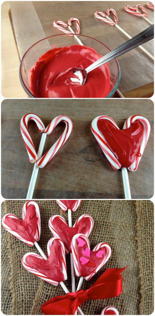 Valentine’s Day Lollipops made from Candy Canes